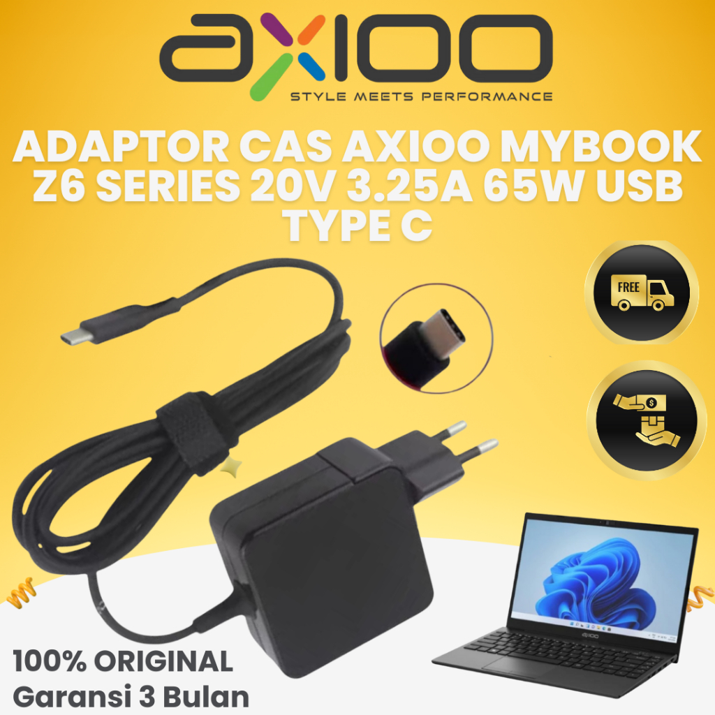 Jual ADAPTOR CHARGER CAS AXIOO MYBOOK Z6 SERIES 20V 3.25A 65 W TYPE C ...
