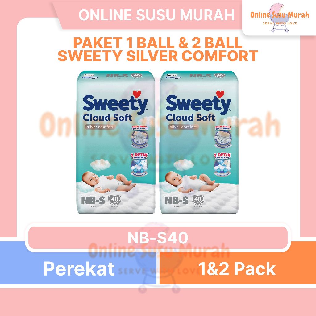 Jual SWEETY SILVER COMFORT SINGEL DAN PAKET 2 BALL PANTS NB-S40 CLOUD ...