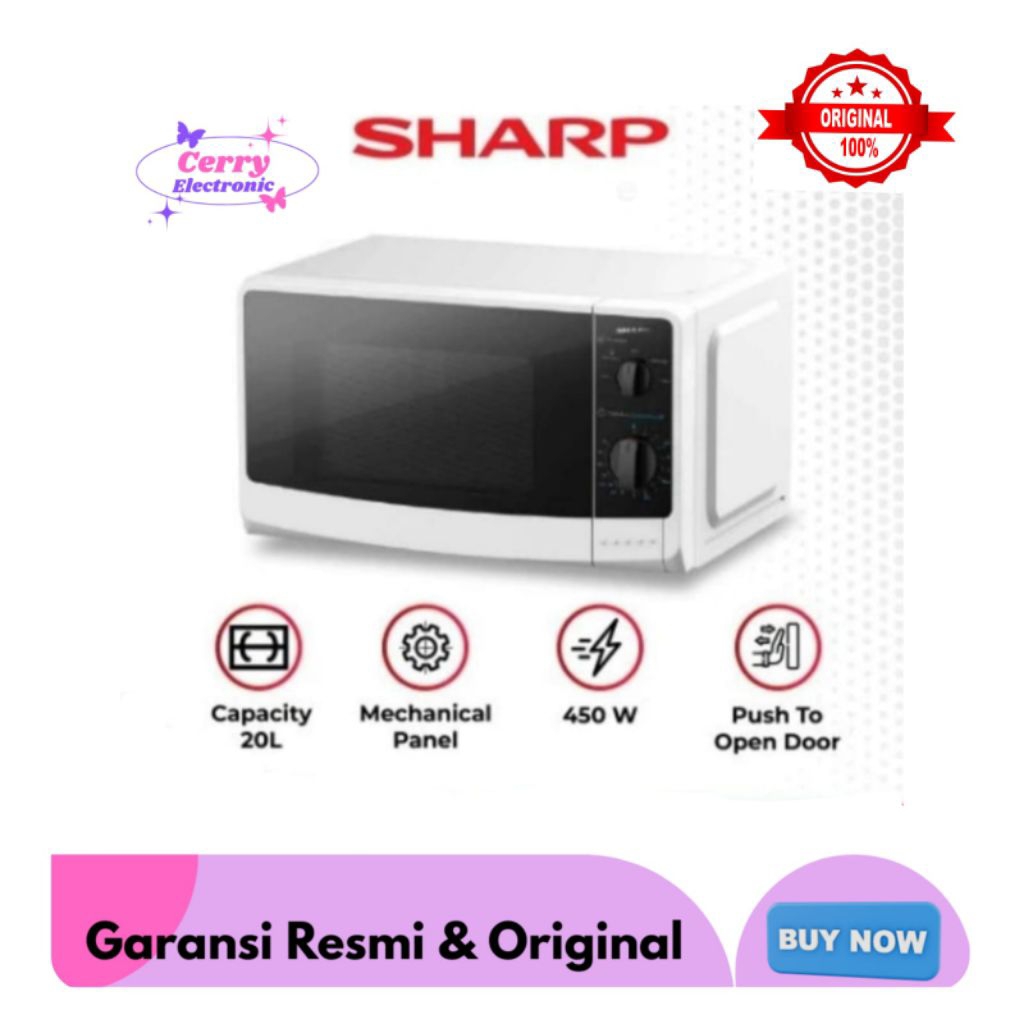 Jual Microwave SHARP R-220MAWH 20Liter Low Watt 450w | Shopee Indonesia