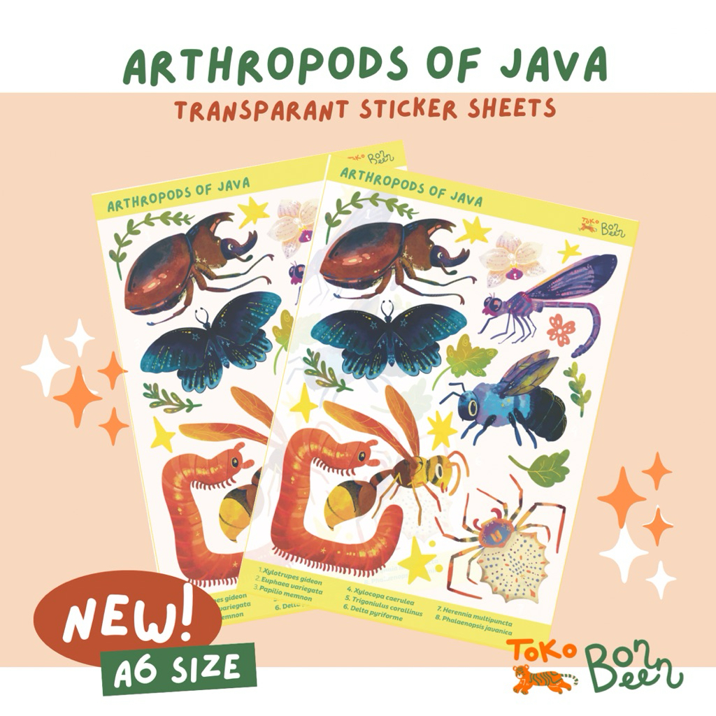 Jual [Toko Bonbeen] Transparent UV Sticker Sheets “Arthropod of Java ...