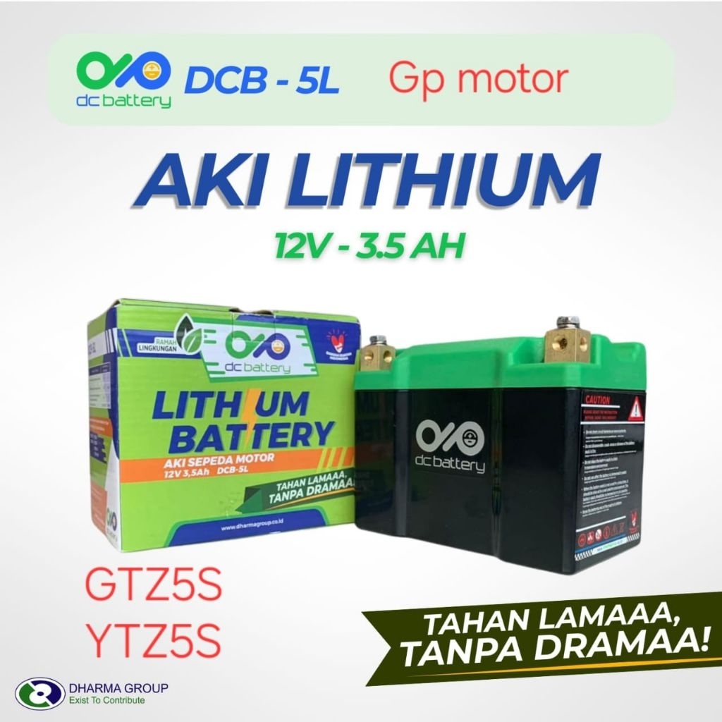 Jual BATTERY AKI MOTOR LITHIUM DC BATTERY 12V 3.5Ah DCB-5L | GTZ5S BEAT ...