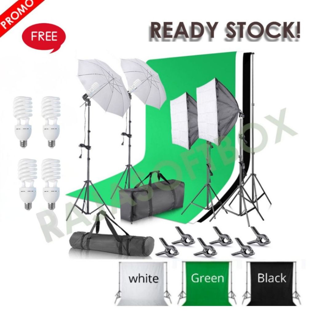 Jual Paket Background Studio Foto Softbox Studio Lightning Plus ...