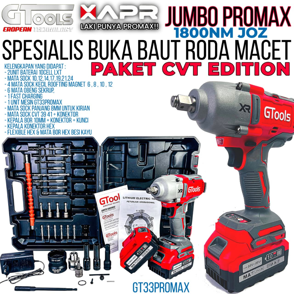 Jual RAJA IMPACT WRENCH APR JUMBO GT33PROMAX GP EDITION 1800NM 1/2INCH ...