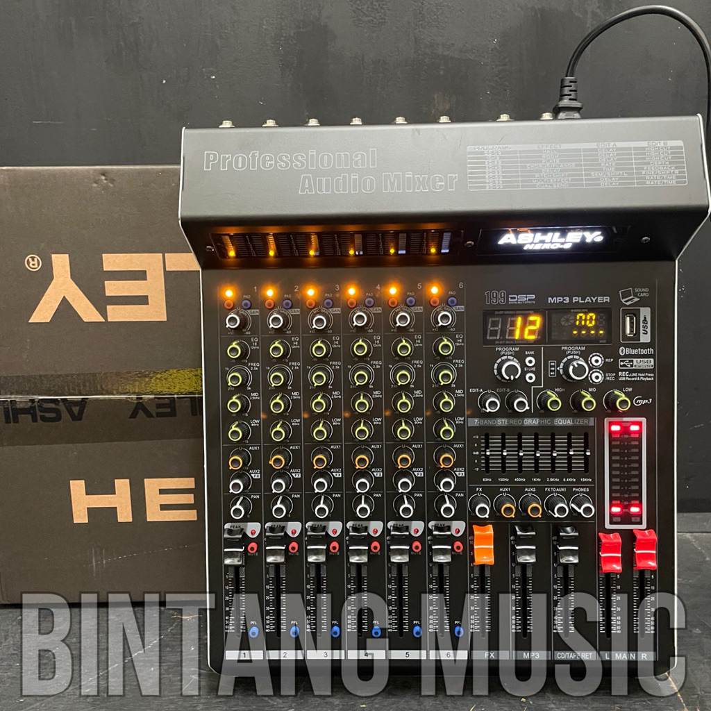 Jual Mixer Ashley Hero 6 Channel Original Multi effect 199 dsp hero 6 ...