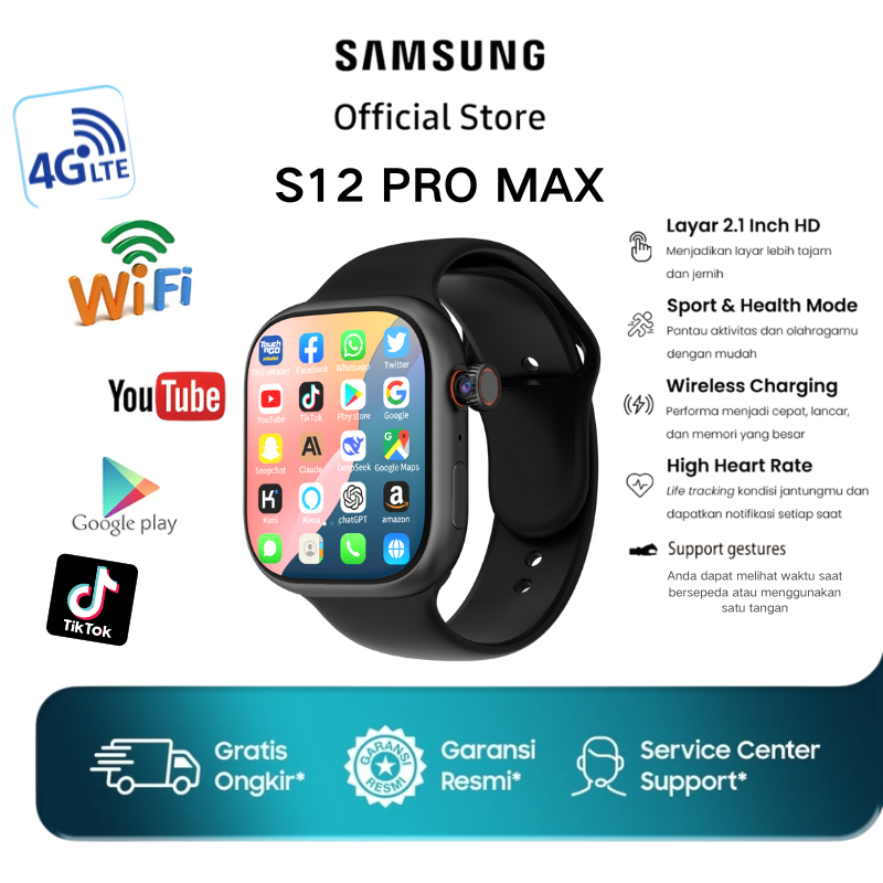 Jual SAMSUNG 4G Samrt watch S12 PRO MAX Original with 2.1" HD AMOLED ...