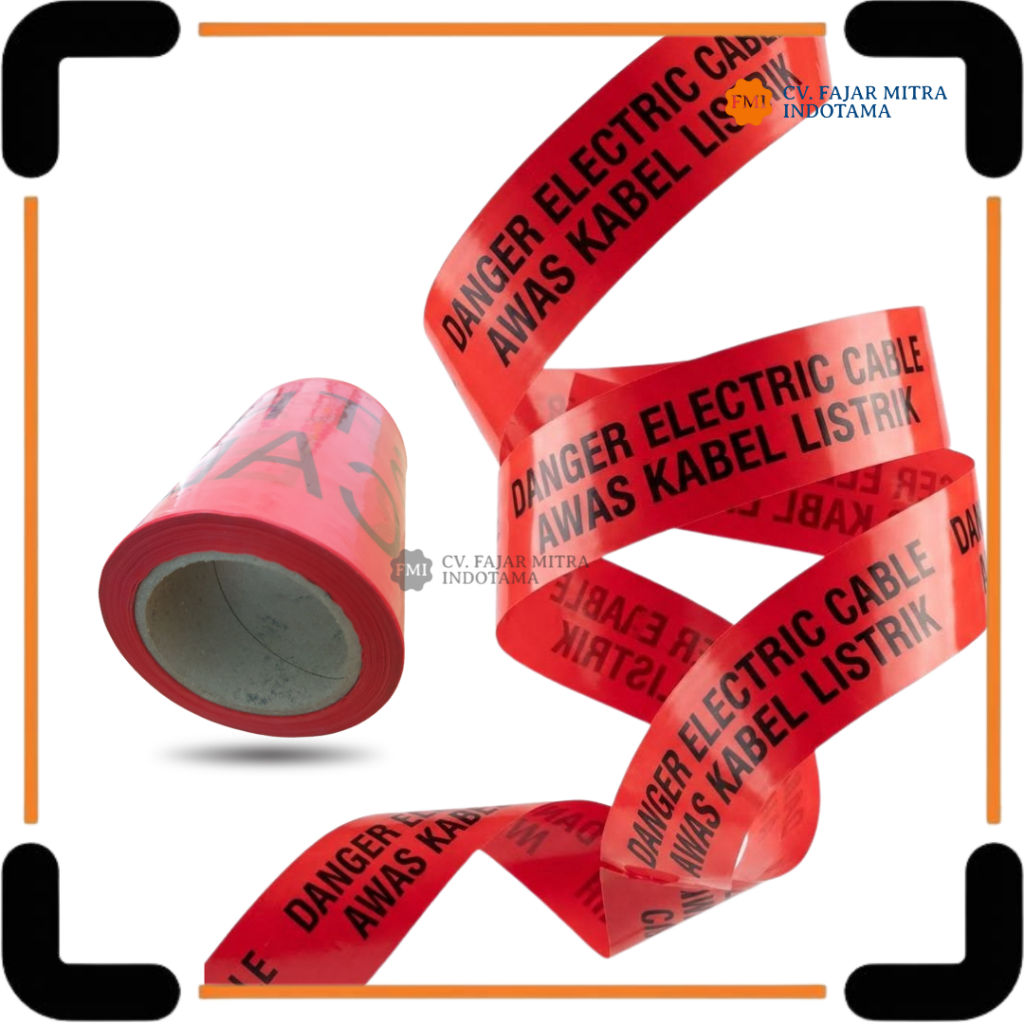 Jual Barricade Awas Kabel Listrik 6 Inch 15cm x 100 Meter - Merah ...