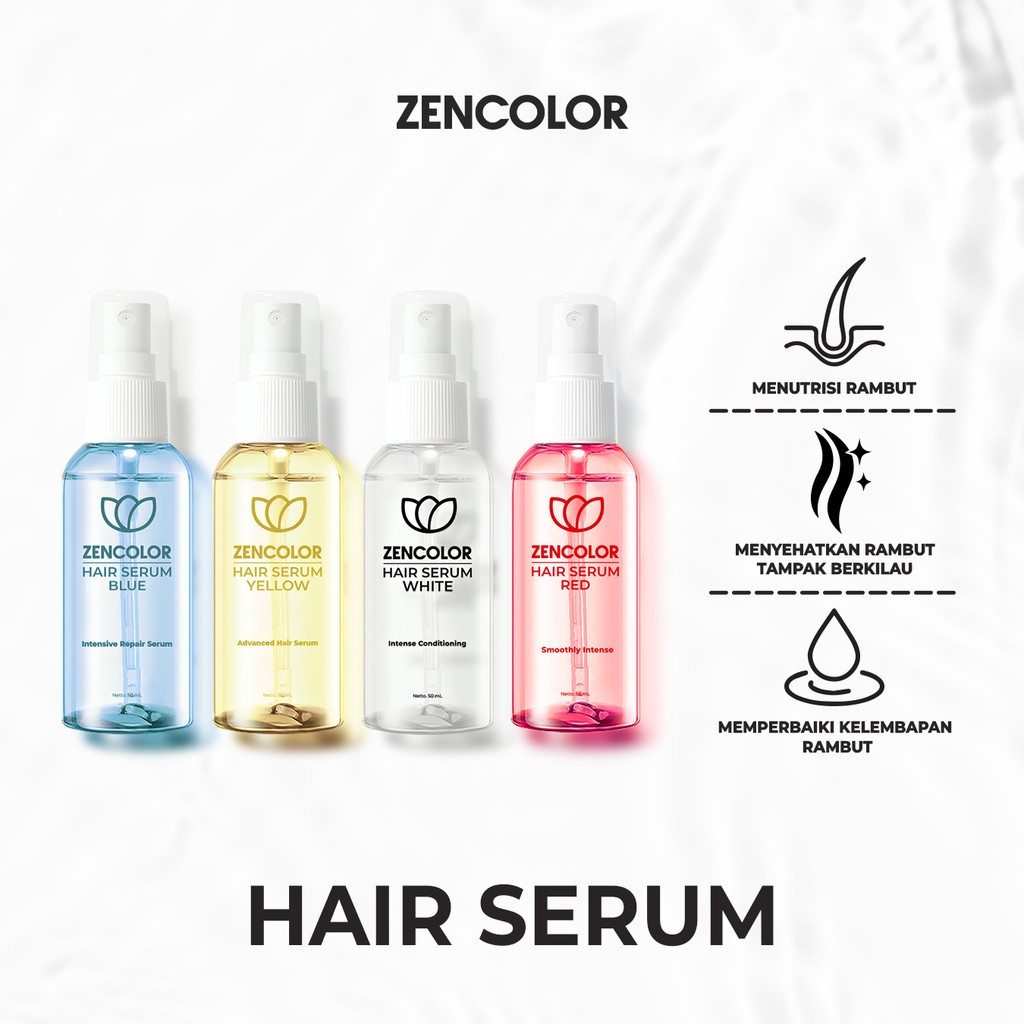 Jual ZENCOLOR Hair Serum – Untuk Rambut Kering, Rusak & Mengembang ...