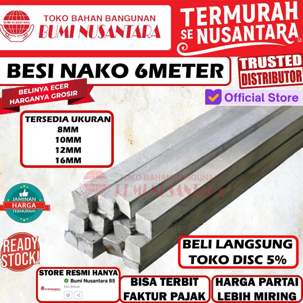 Jual Besi Nako Polos 8 10 12 14 16 Panjang 6 Meter As Kotak Padat Besi ...