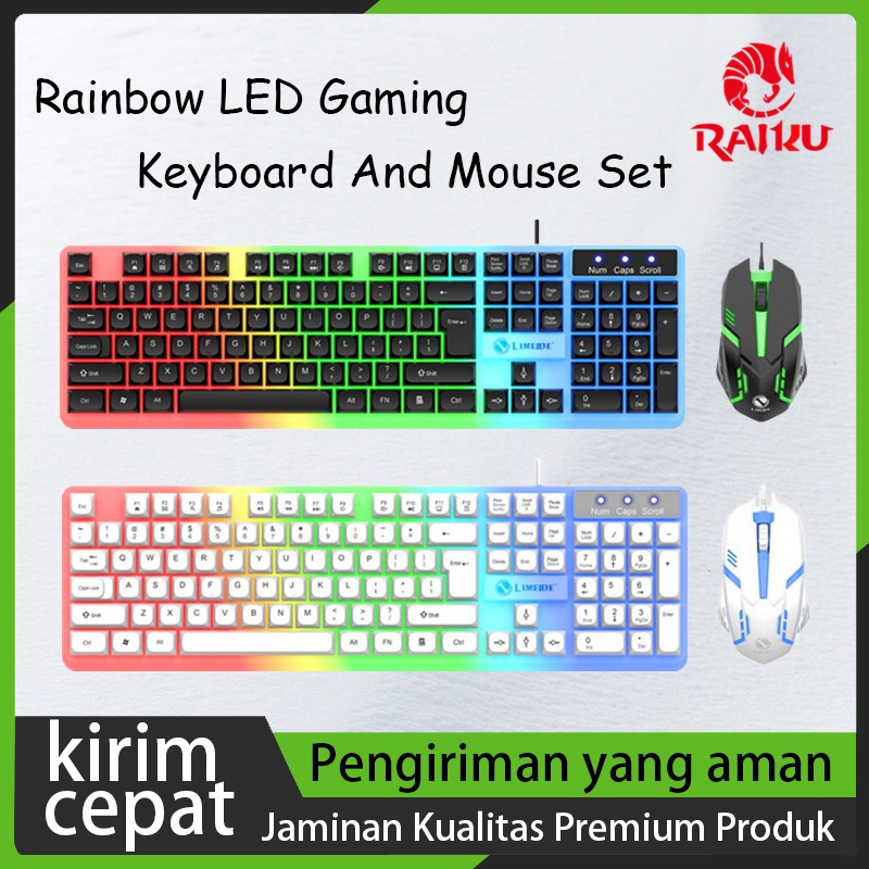 Jual RAIKU High Quality wired keyboard gaming Full size office ...