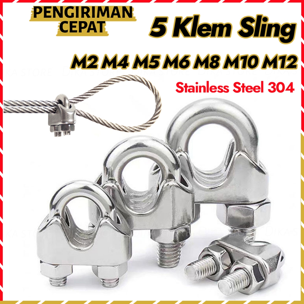 Jual 5Pcs Klem Seling Klem Kabel Sling Kuku Macan SS 304 2mm 4mm 5mm ...