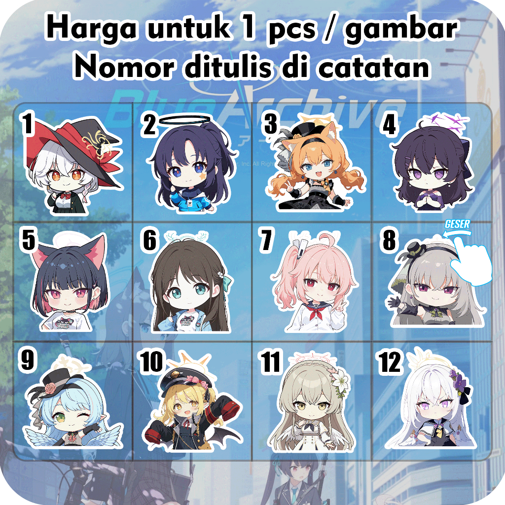 Jual Stiker Glossy Blue Archive 03 Sticker Anime Game Lucu | Shopee ...