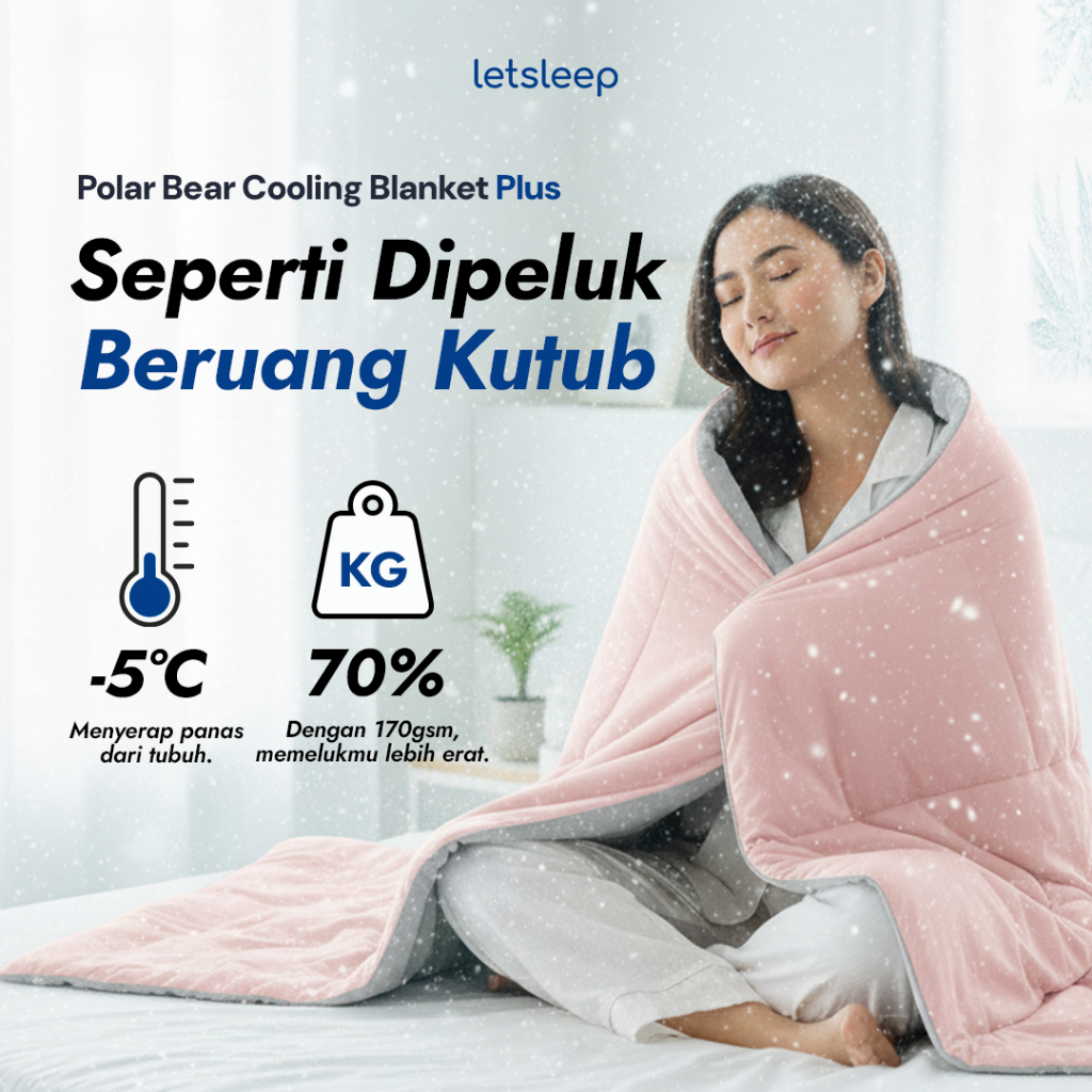 Jual [PROMO 11.11] LETSLEEP Polar Bear Cooling Blanket Selimut 2-in-1 ...