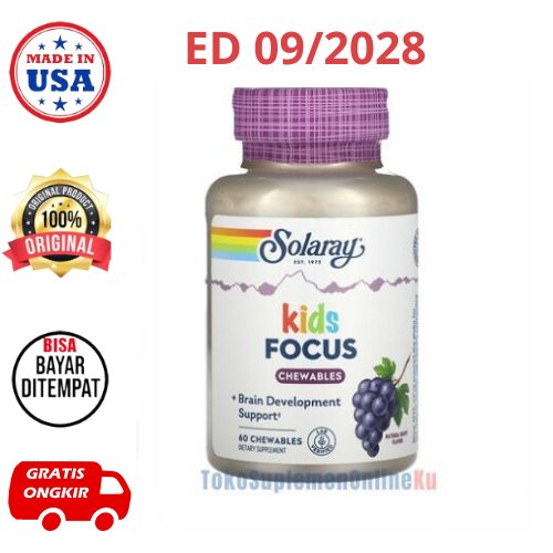 Jual Solaray Kids Focus Chewables | Vitamin Suplemen Otak Anak | ADHD ...