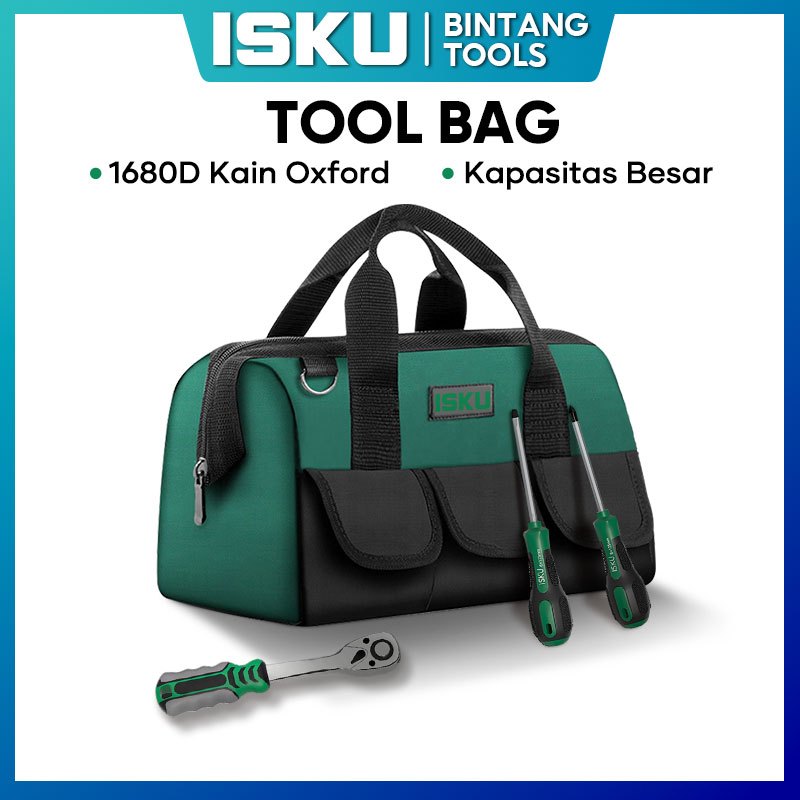 Jual ISKU Tool Bags/Tas Alat Bahan Kain Oxford 13/16/18 Inci Tas Alat ...