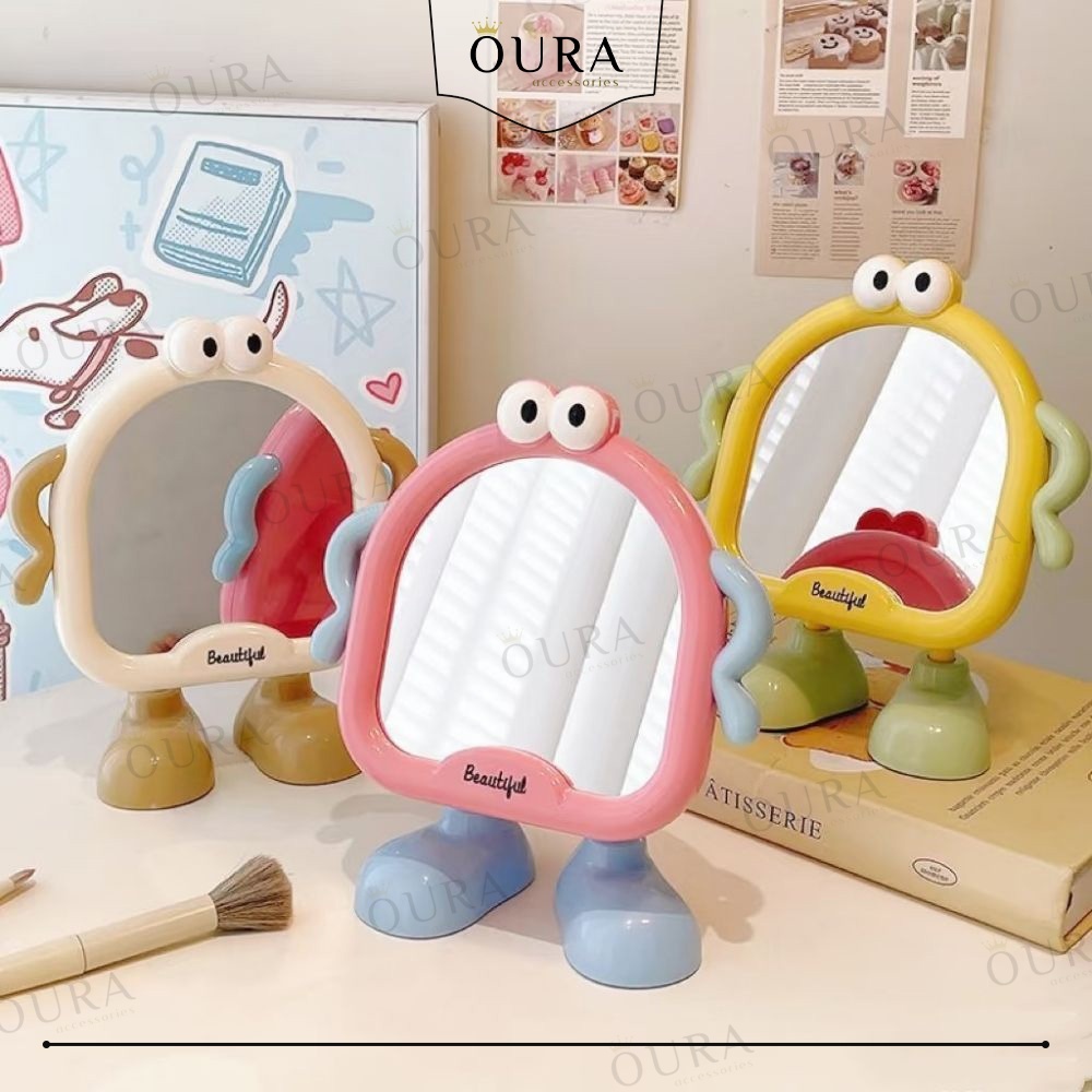 Jual Cermin Rias Makeup Lucu Gaya Kartun Standing Mirror Minimalis ...
