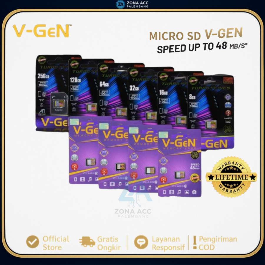 Jual Memory Card VGEN Original – MicroSD 4GB/8GB/16GB/32GB/64GB/128GB/256GB | Class 10 High ...