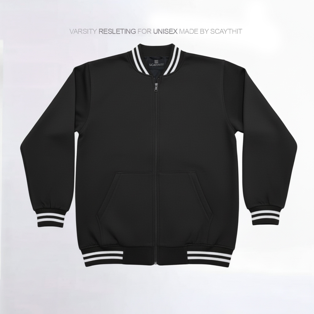 Jual Scaythit - Varsity Resleting Pria Wanita Formal Polos Hitam ...