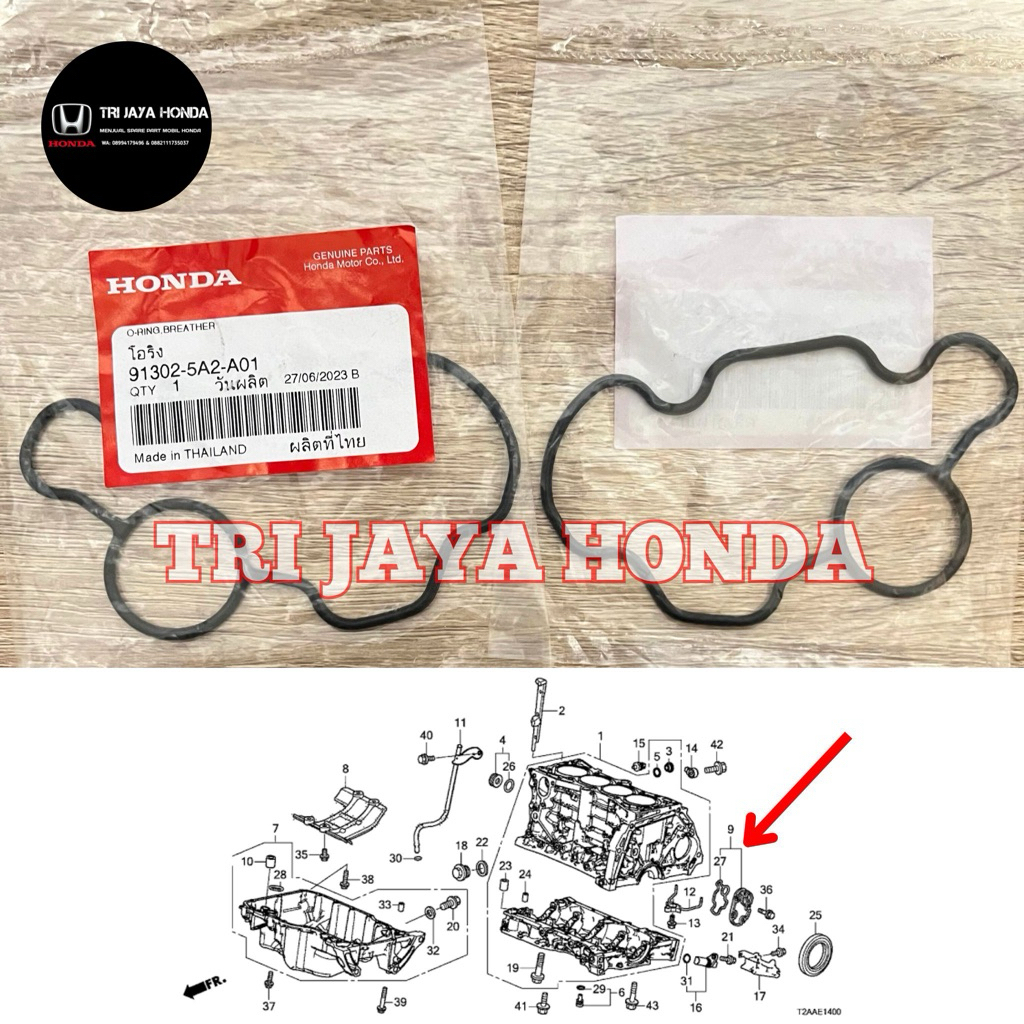 Jual Oring Seal Breather Cylinder Block Mesin Honda Accord CR 2 Odyssey ...