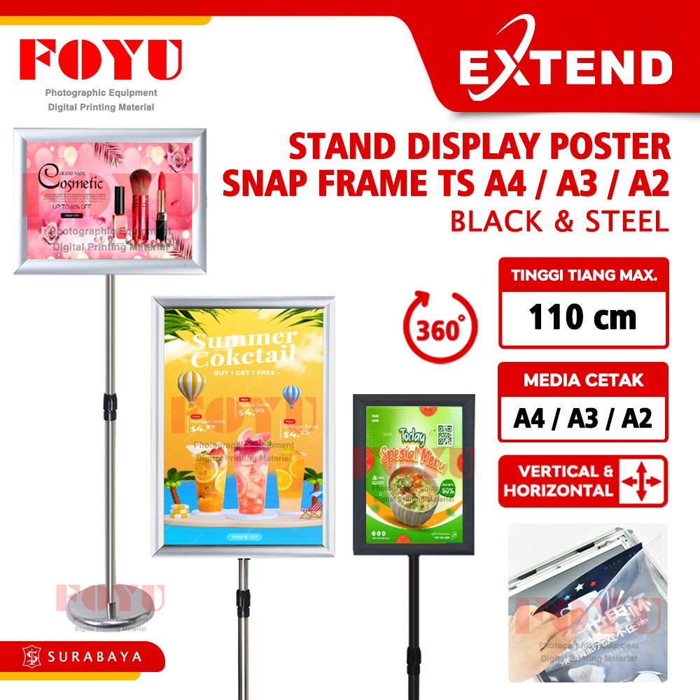 Jual Extend Stand Display Banner Promosi Poster Snapframe Telescopic ...