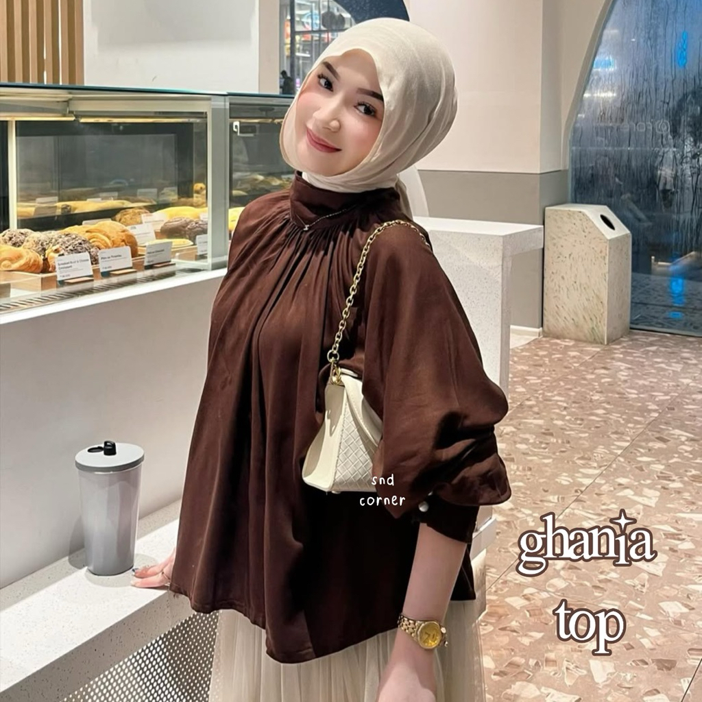 Jual GHANIA BLOUSE | ATASAN BLUS RAMPLE KATUN | Shopee Indonesia