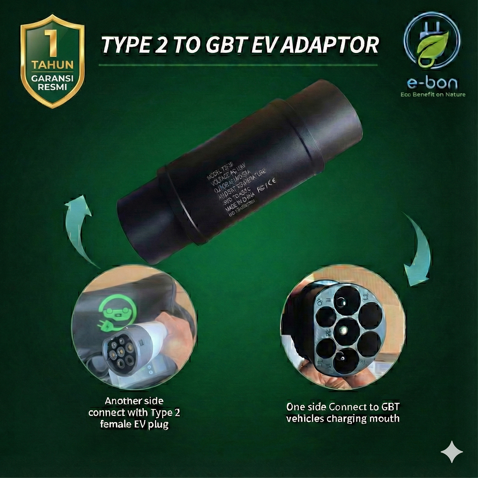 Jual Converter Adapter EV Charger Mobil Listrik Plug Type 2 to Plug GBT ...