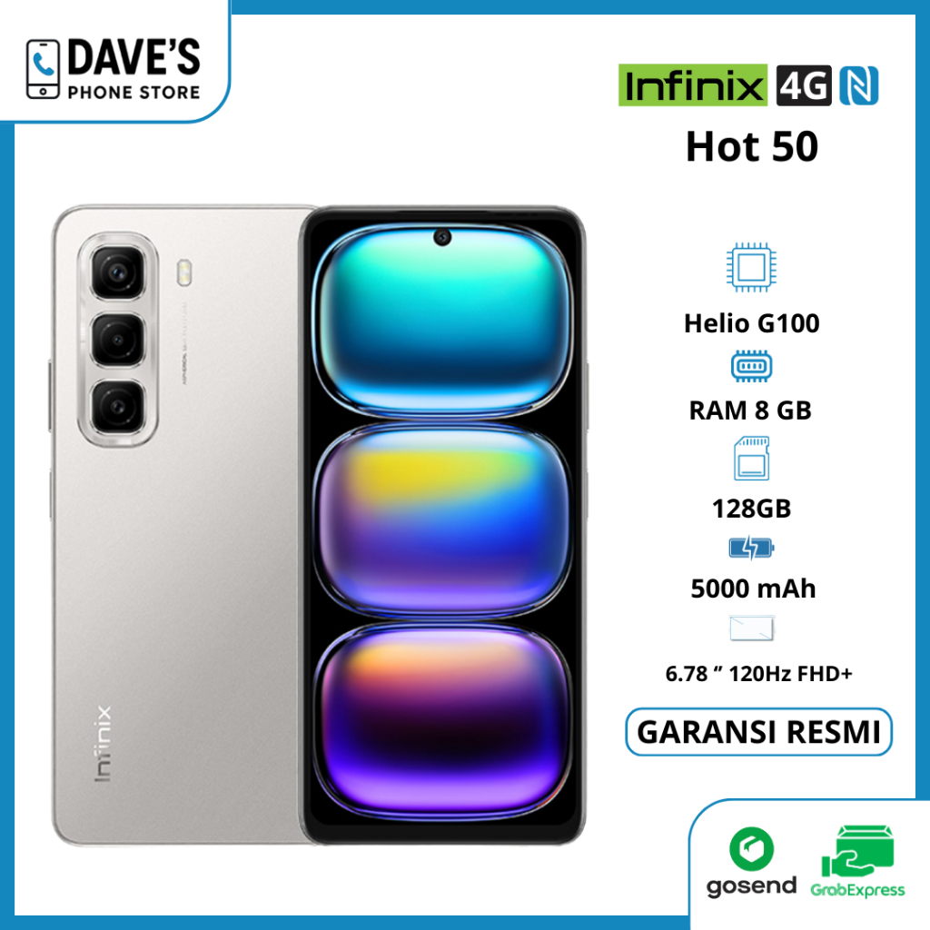 Jual Infinix Hot 50 8/128GB - Up to 16GB Extended RAM - Helio G100 - 6. ...