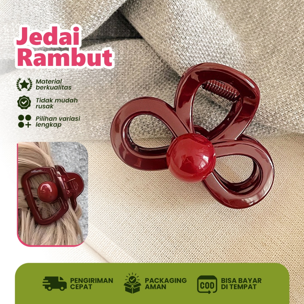 Jual Jedai Rambut Bunga Korea – Jepitan Rambut Anti Slip Model Flower ...