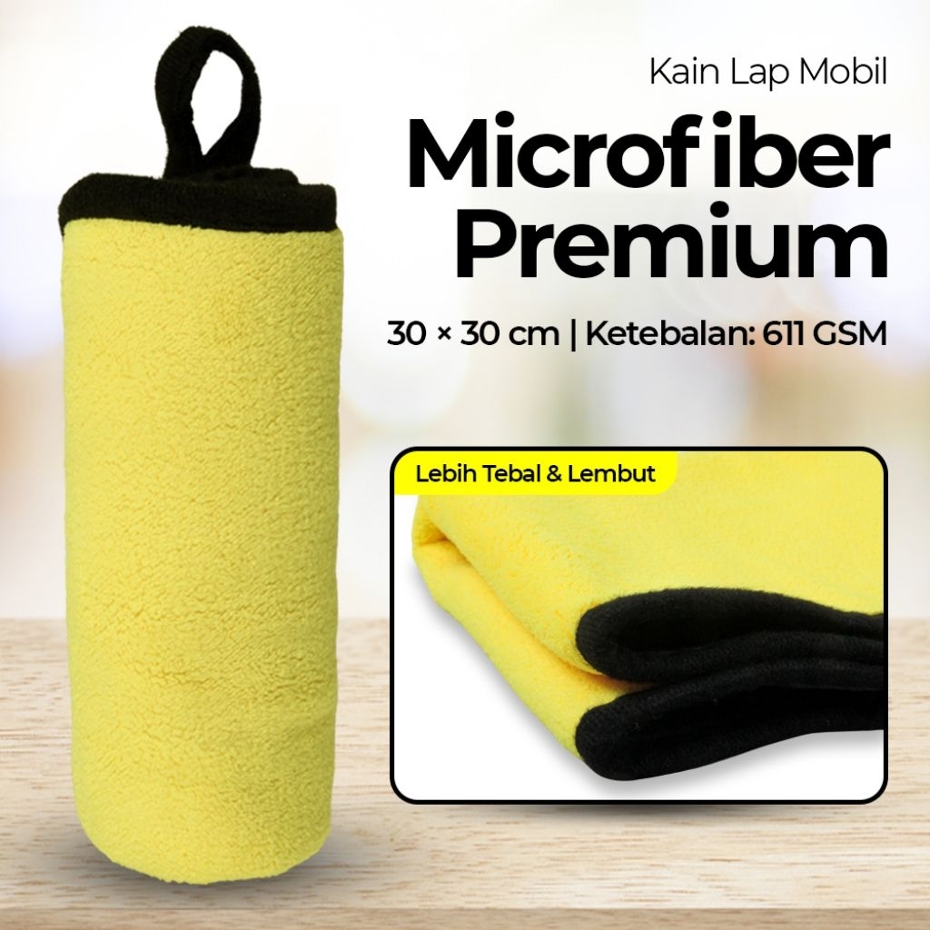 Jual Kain Lap Microfiber Premium Mobil Multifungsi 611 GSM 30x30cm ...