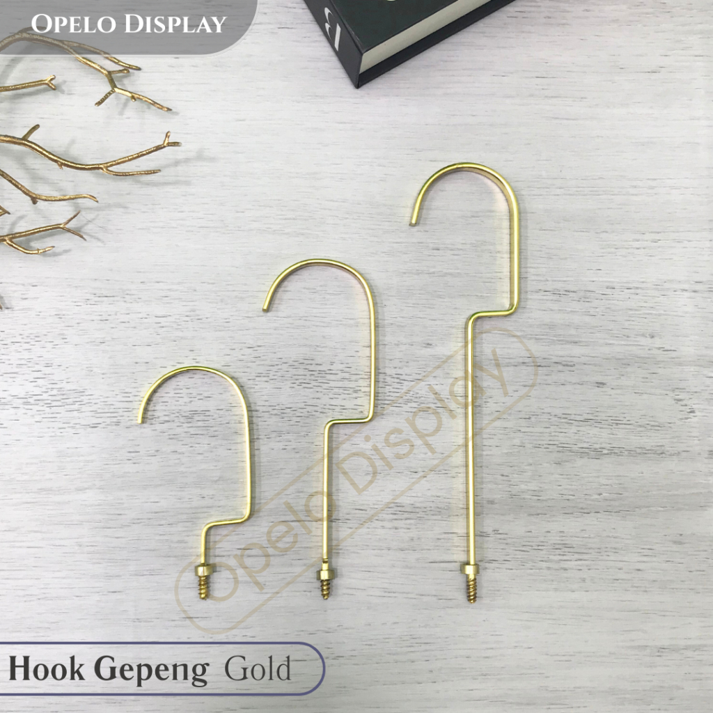 Jual ( HUK ) HOOK HANGER GOLD HUK HANGER KAYU EMAS GEPENG | Shopee ...