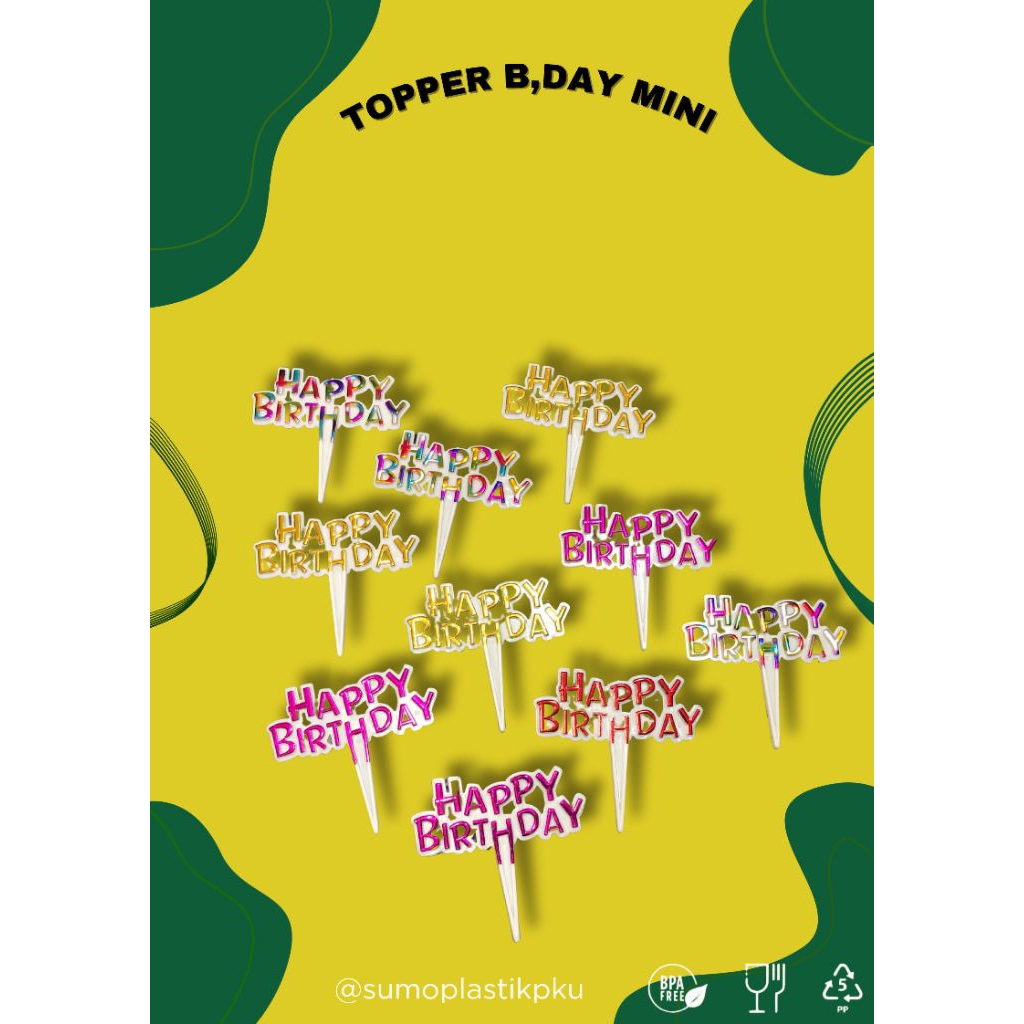 Jual 10pc Mini Topper Cake Hiasan Cupcake Hiasan Kue Kecil Topper Birthday Ulang Tahun