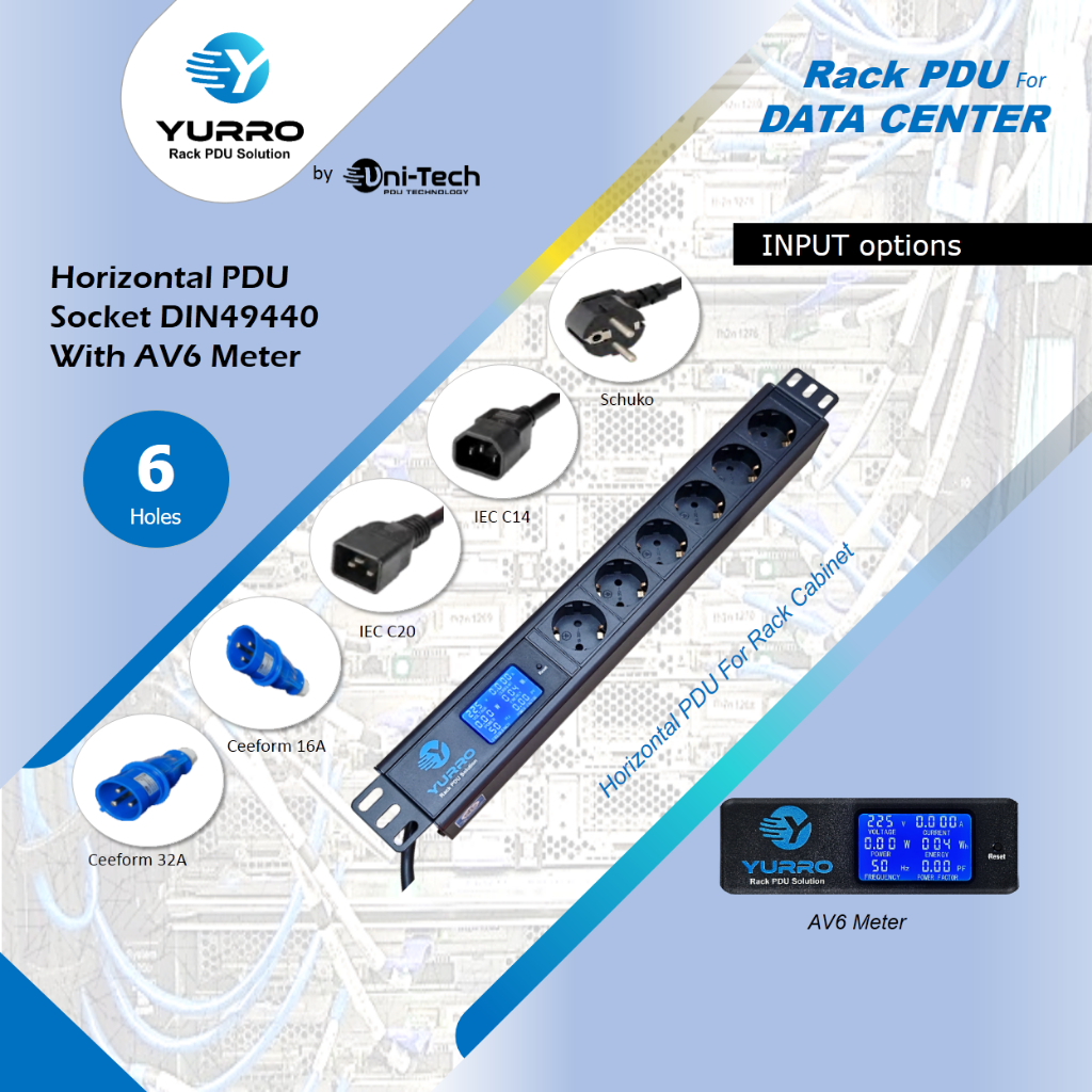 Jual PDU 6 Socket Germany - Basic PDU 6 Holes / Outlet Socket DIN49440 ...