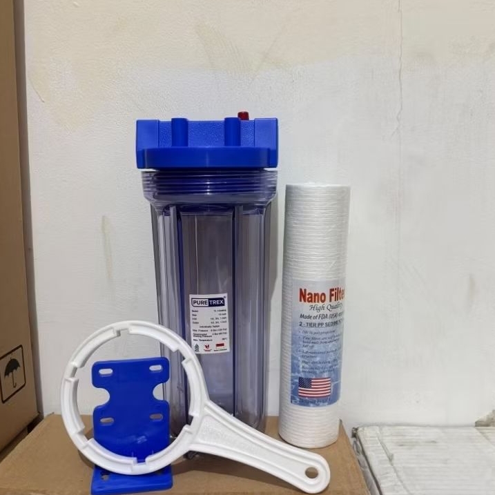 Jual PAKET HOUSING FILTER NANOTEC PURETREX CLEAR BIRU 10 INCH ...