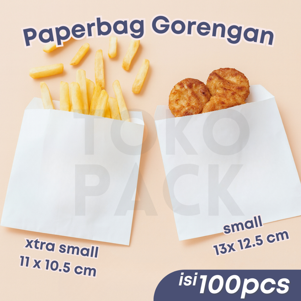 Jual (100pcs) Paper bag kentang / Pok Pok Grade Kantong Kertas 13x12 ...