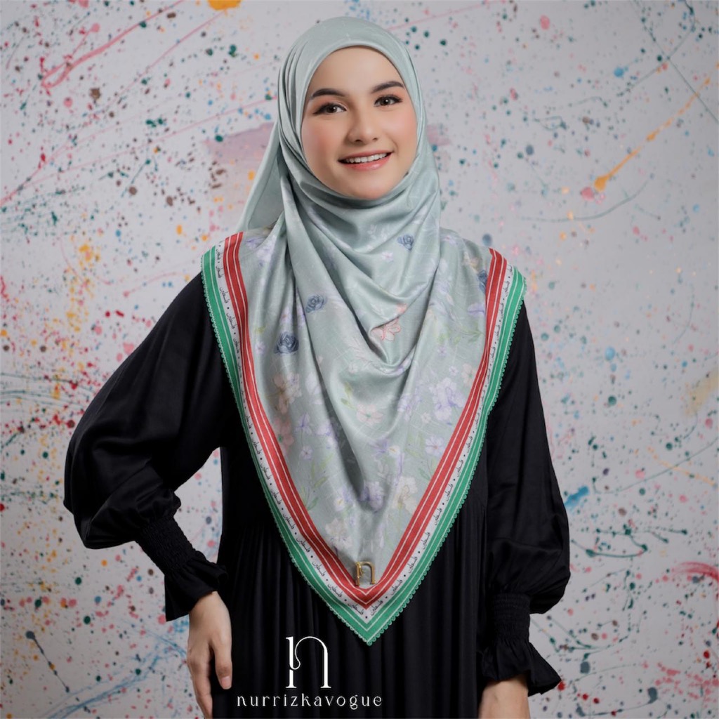 Jual Nurrizkavogue - Hijab Motif Bunga Palestina Series Jilbab Syar'i ...