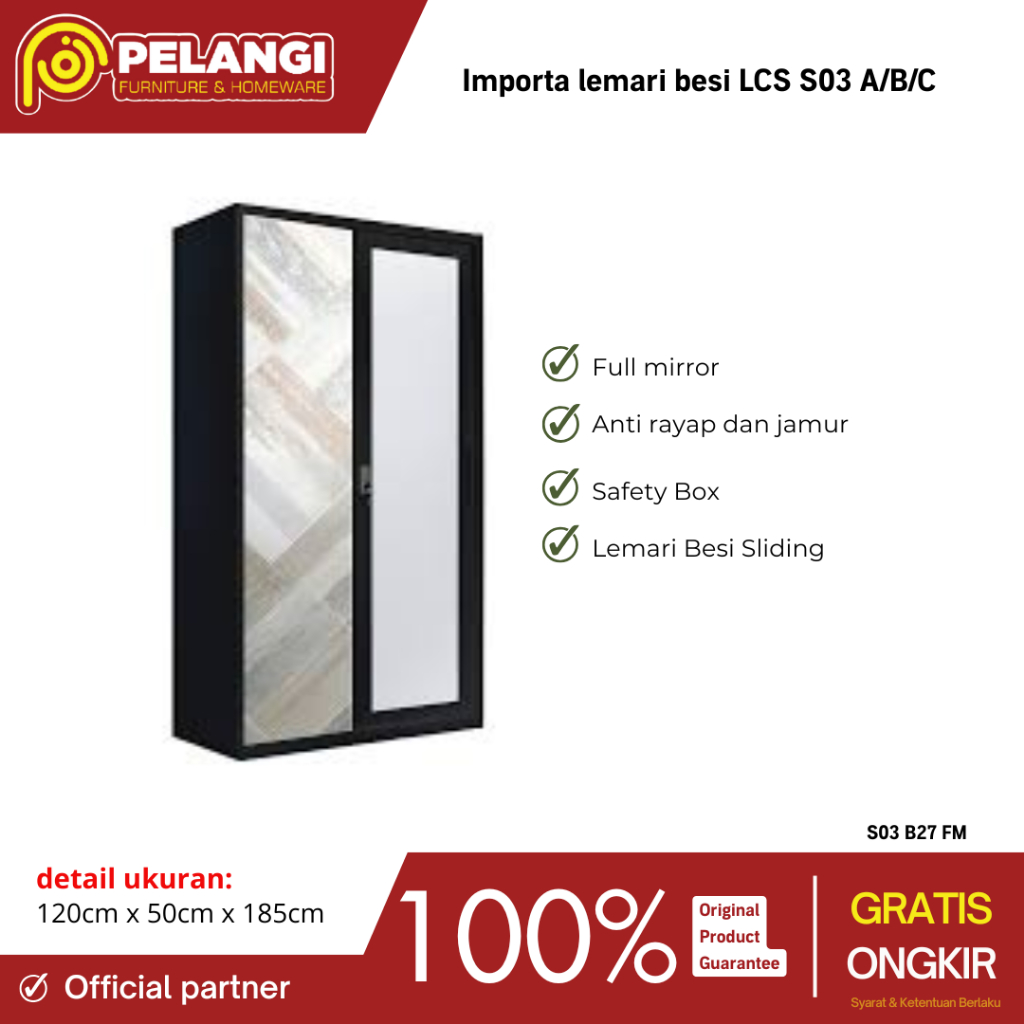 Jual Lemari Besi Pakaian LCS-S03 | Lemari Besi Importa | Lemari 2 Pintu ...
