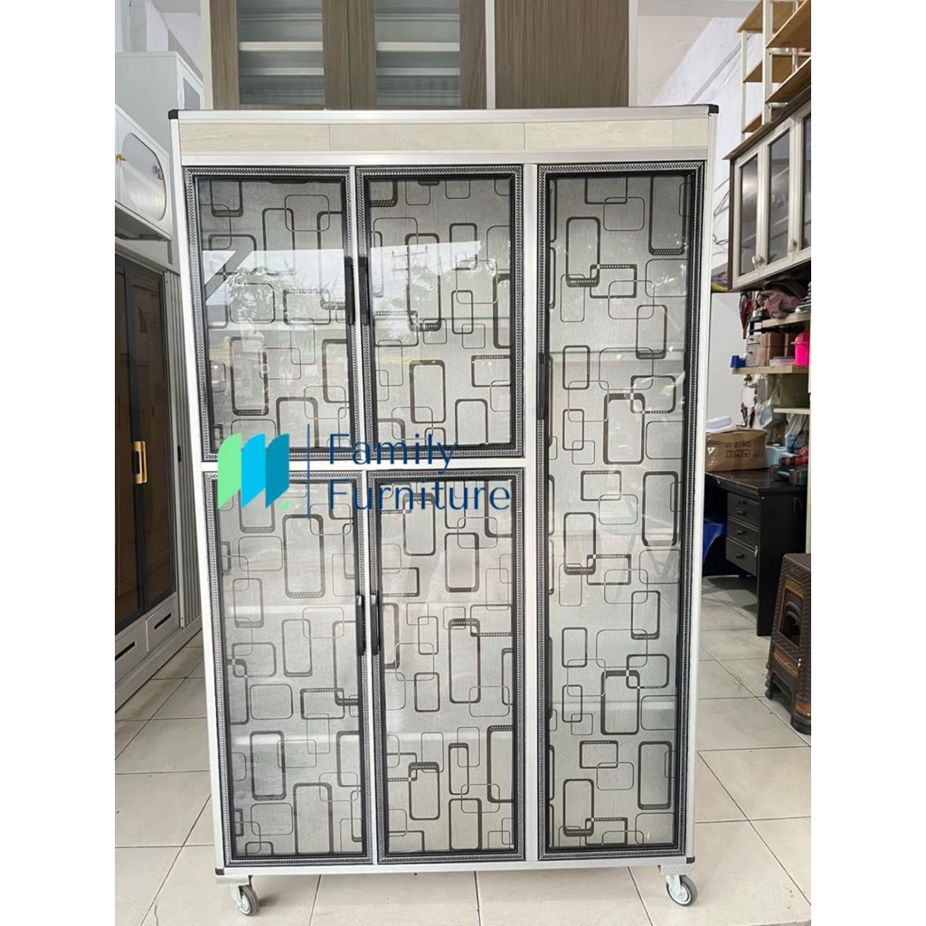 Jual Lemari Rak Piring Tempahan 3 Pintu 5 Daun Std Corak | Shopee Indonesia