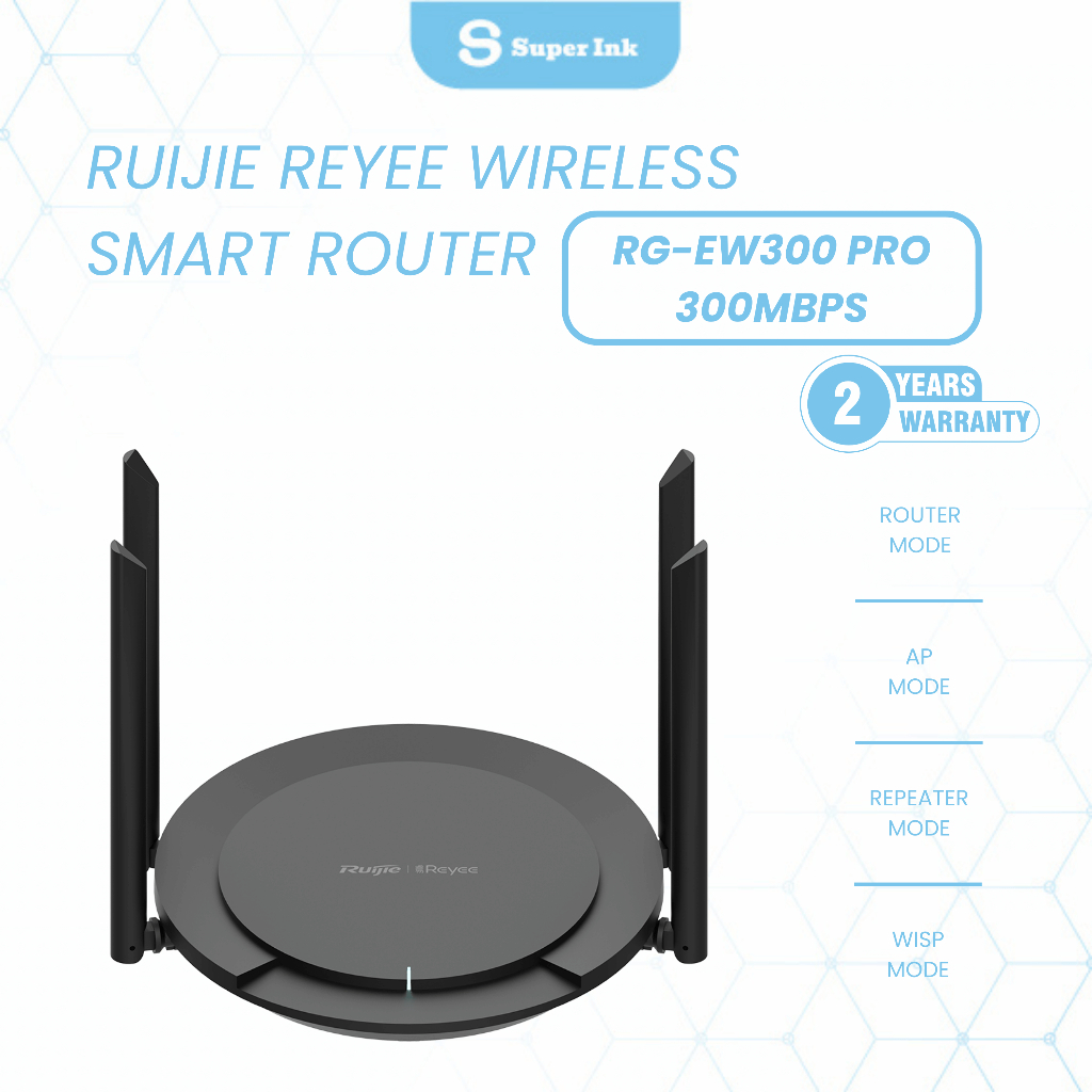 Jual Router Pintar Wi-Fi 4 300 Mbps Ruijie RG-EW300-PRO dengan 4 Antena ...