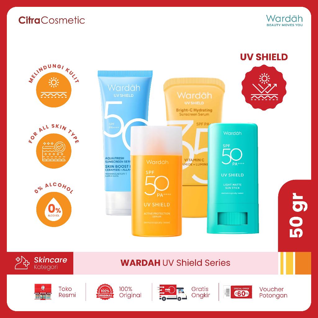 Jual Wardah Uv Shield Aqua Fresh | Active Protection | SPF 50 PA ...