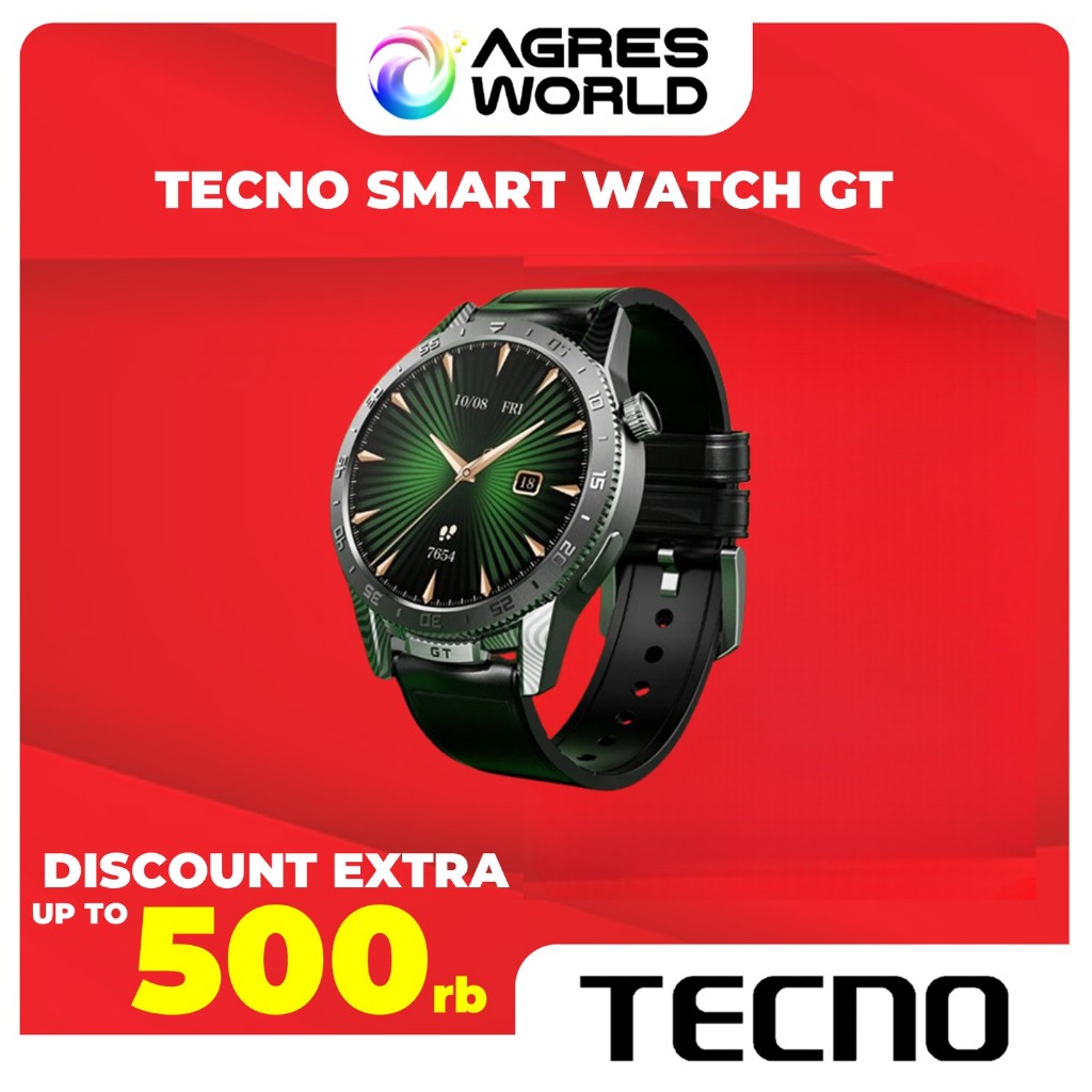 Jual TECNO Smart Watch GT BLACK (DOUBLE STRAP) - Smartwatch AMOLED ...
