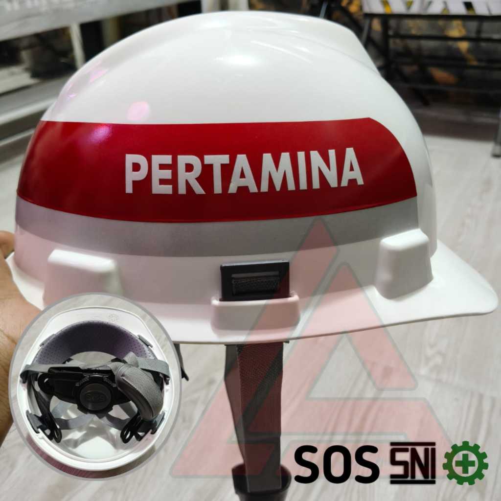 Jual HELM SAFETY PERTAMINA SOS V-GARD FULL SET - HELM PROYEK K3 LENGKAP ...