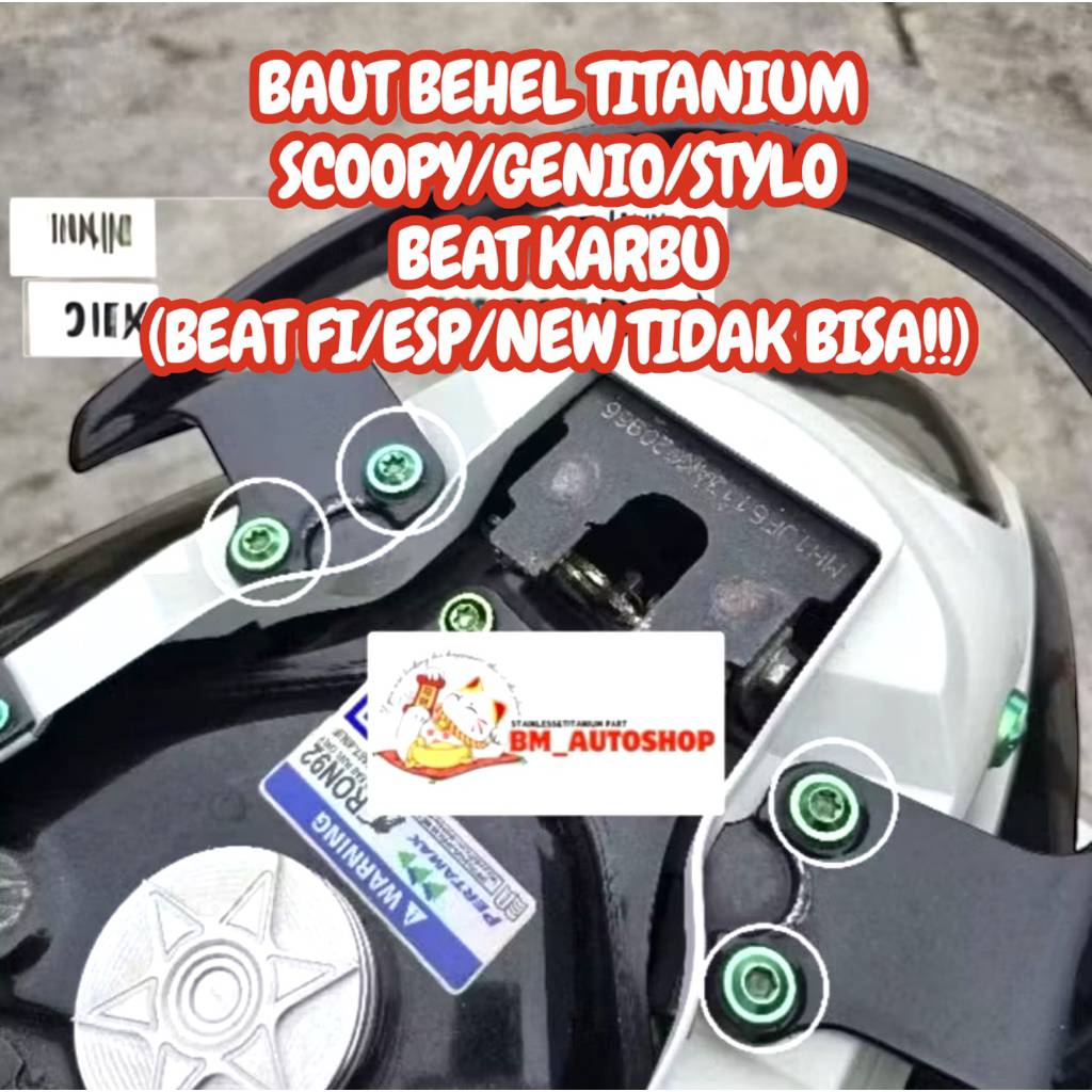 Jual Baut Behel SET Scoopy Genio Stylo Beat Karbu TITANIUM (4pc ...