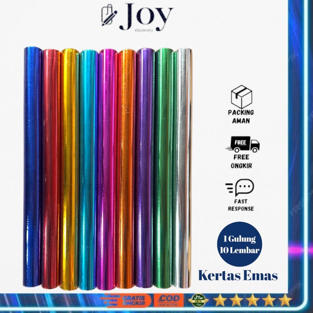 Jual Kertas Emas/Prada/Metalik 50 × 60 Isi 10 Lembar (1 Gulung ...