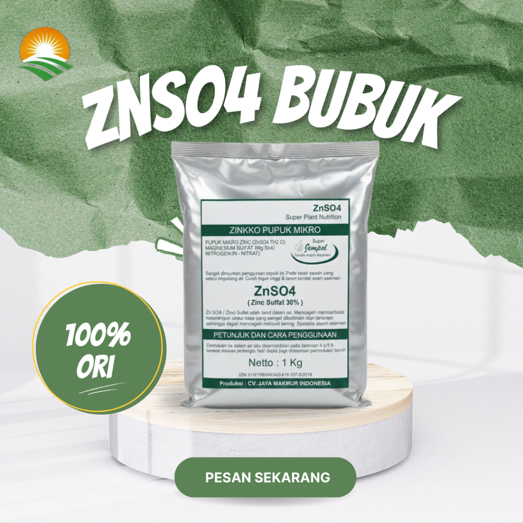 Jual Pupuk ZnSO4 Zinc Sulfat Mikro Seng 1 Kg | Membantu Mengatasi Tanah ...