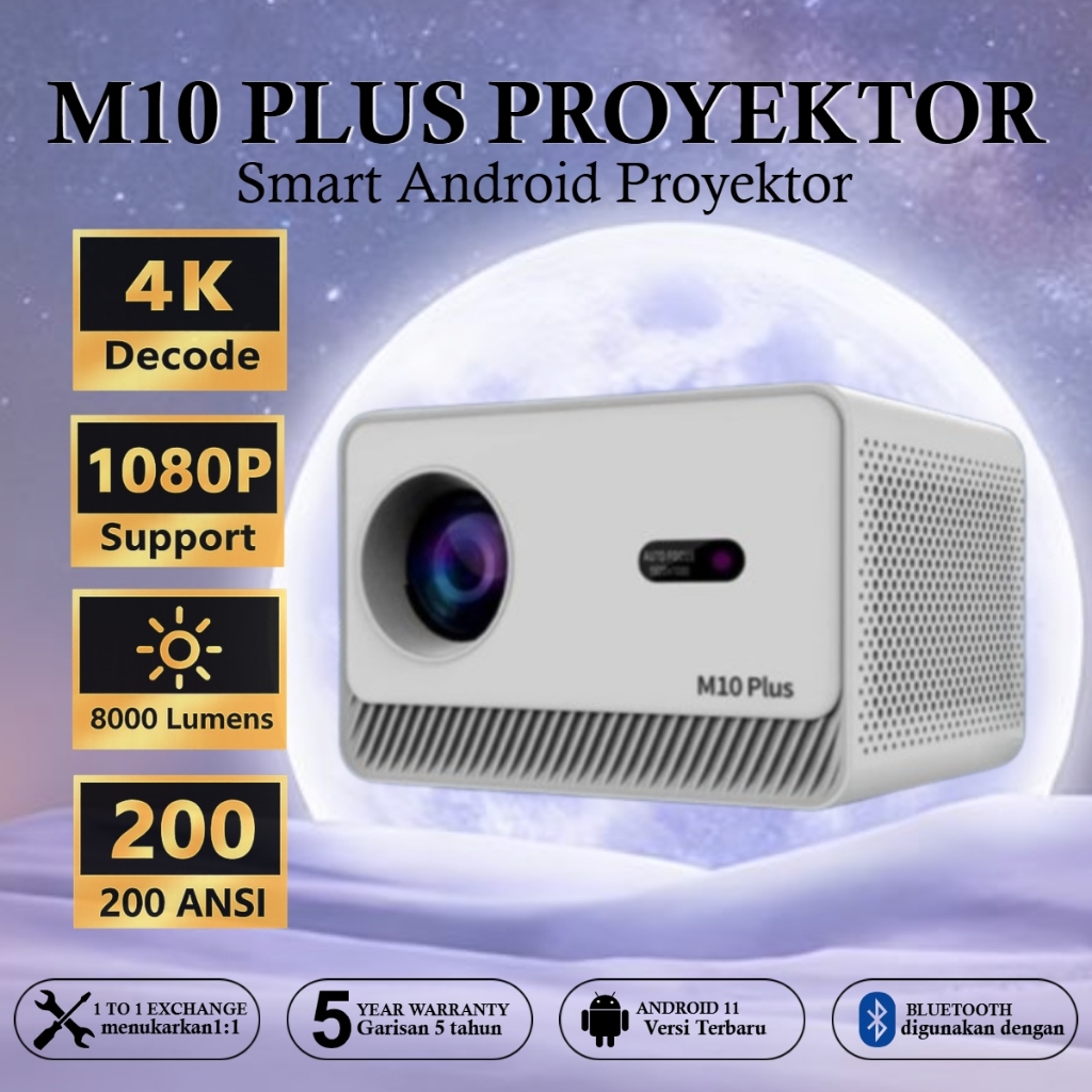 Jual M10 Plus Proyektor WiFi Bluetooth – Mini Projector Full HD 1080P ...