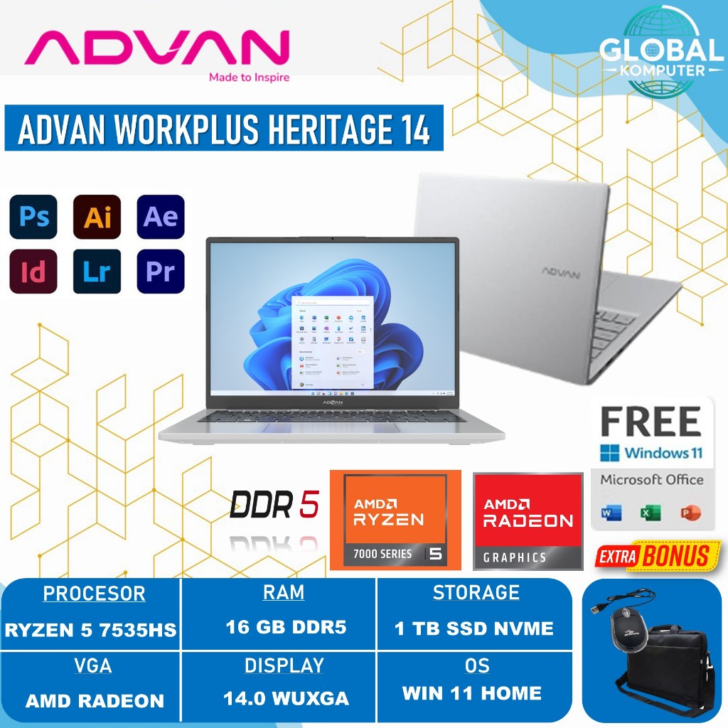 Jual SPECIAL EDITION - ADVAN Workplus HERITAGE AMD Ryzen 5 7535HS RAM ...