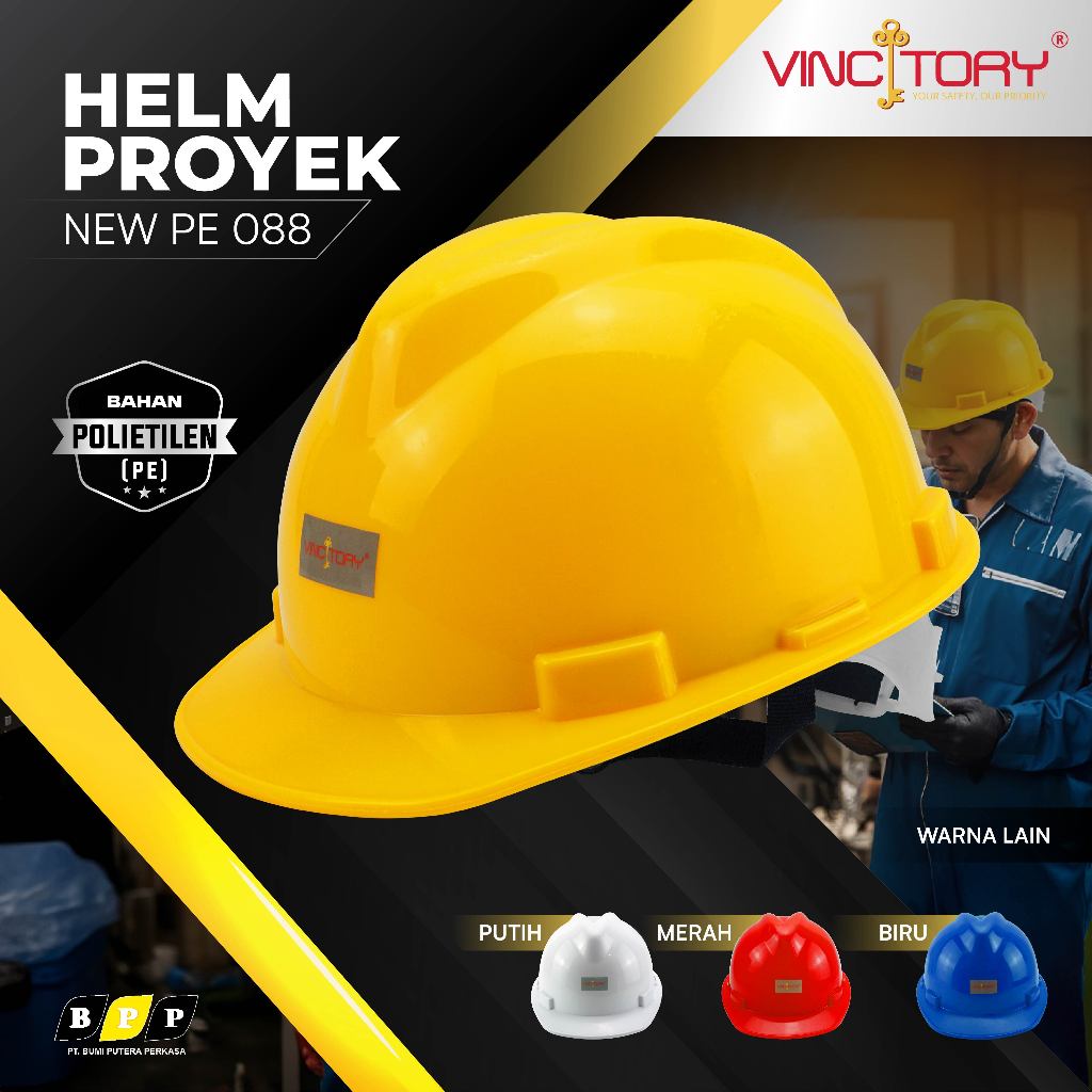 Jual HELM Proyek Safety Kuat Anti Pecah Bahan ABS High Quality ...