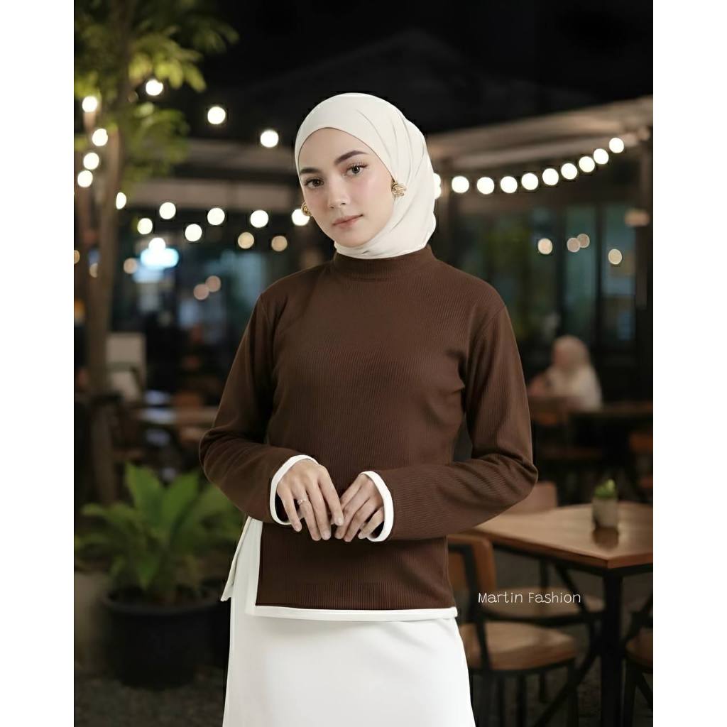 Jual Vianka Blouse List Putih Snowrib - Blouse Belah Samping Lengan ...