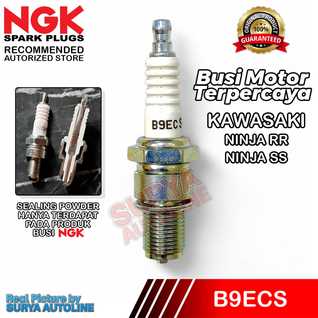 Jual BUSI MOTOR NGK ORIGINAL STANDARD B9ECS UNTUK KAWASAKI NINJA RR ...
