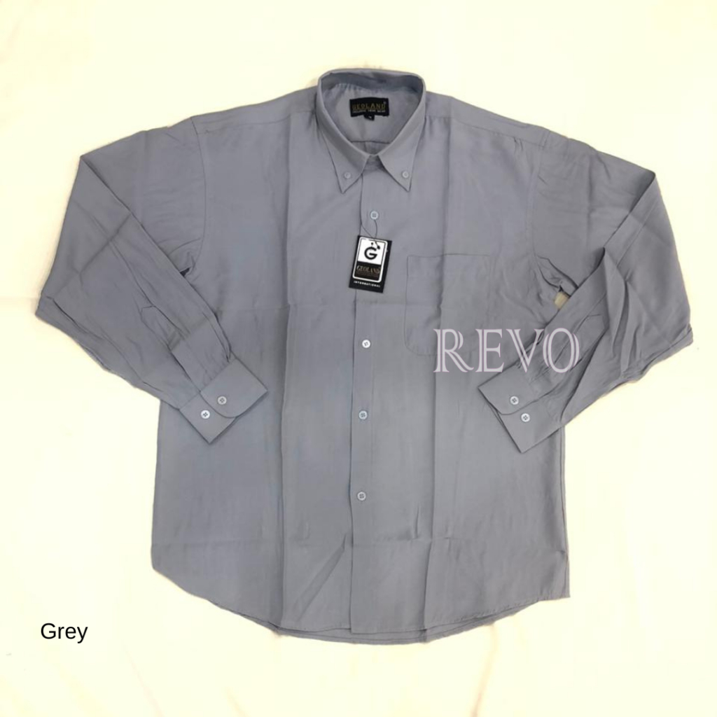 Jual Geoland Original Kemeja Pria Abu Lengan Panjang // Revo Dept Store ...
