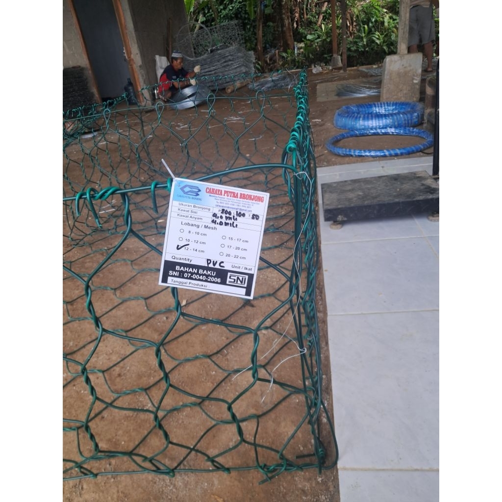 Jual kawat bronjong galvanis lapis pvc ukuran 200x100x50cm kawat 4 ...
